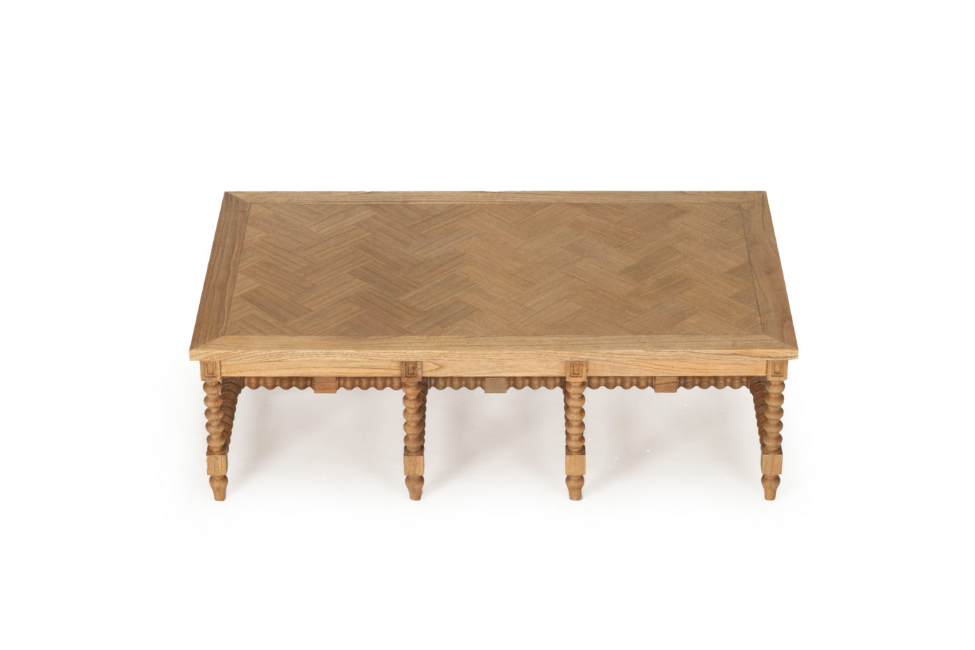 Stradbroke Bobbin Coffee Table - Herringbone Top - Abide Interiors