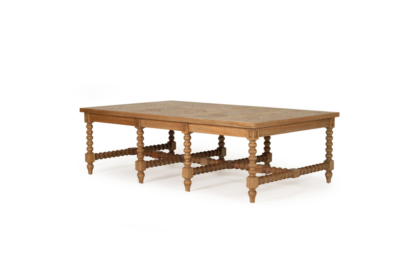 Stradbroke Bobbin Coffee Table - Herringbone Top - Abide Interiors