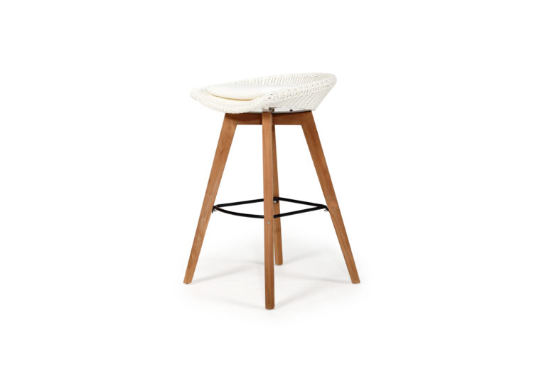 Oceanic Outdoor Backless Bar Stool - White - Abide Interiors