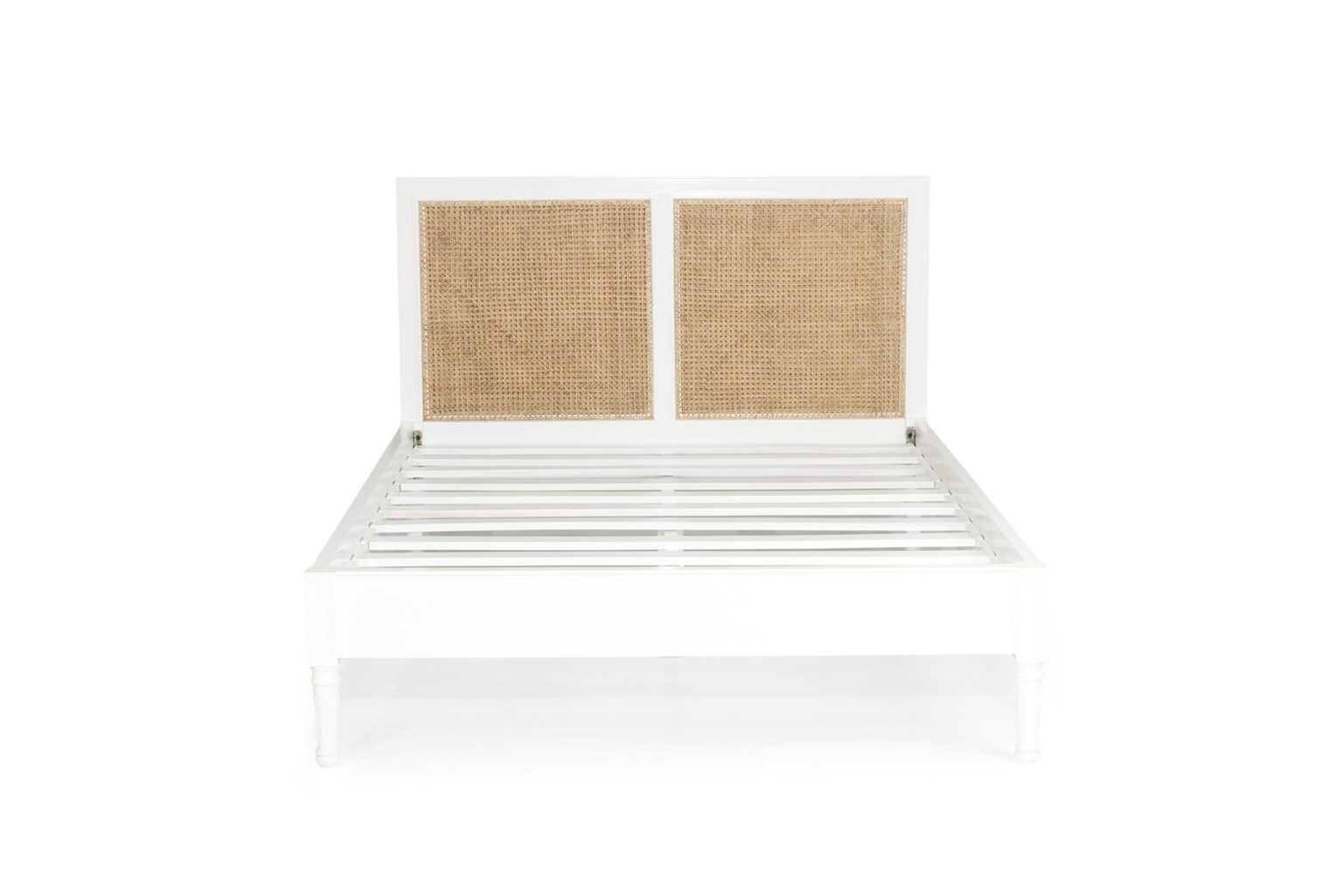 Hamilton Cane Bed - Super King Size - Low End - White - Abide Interiors