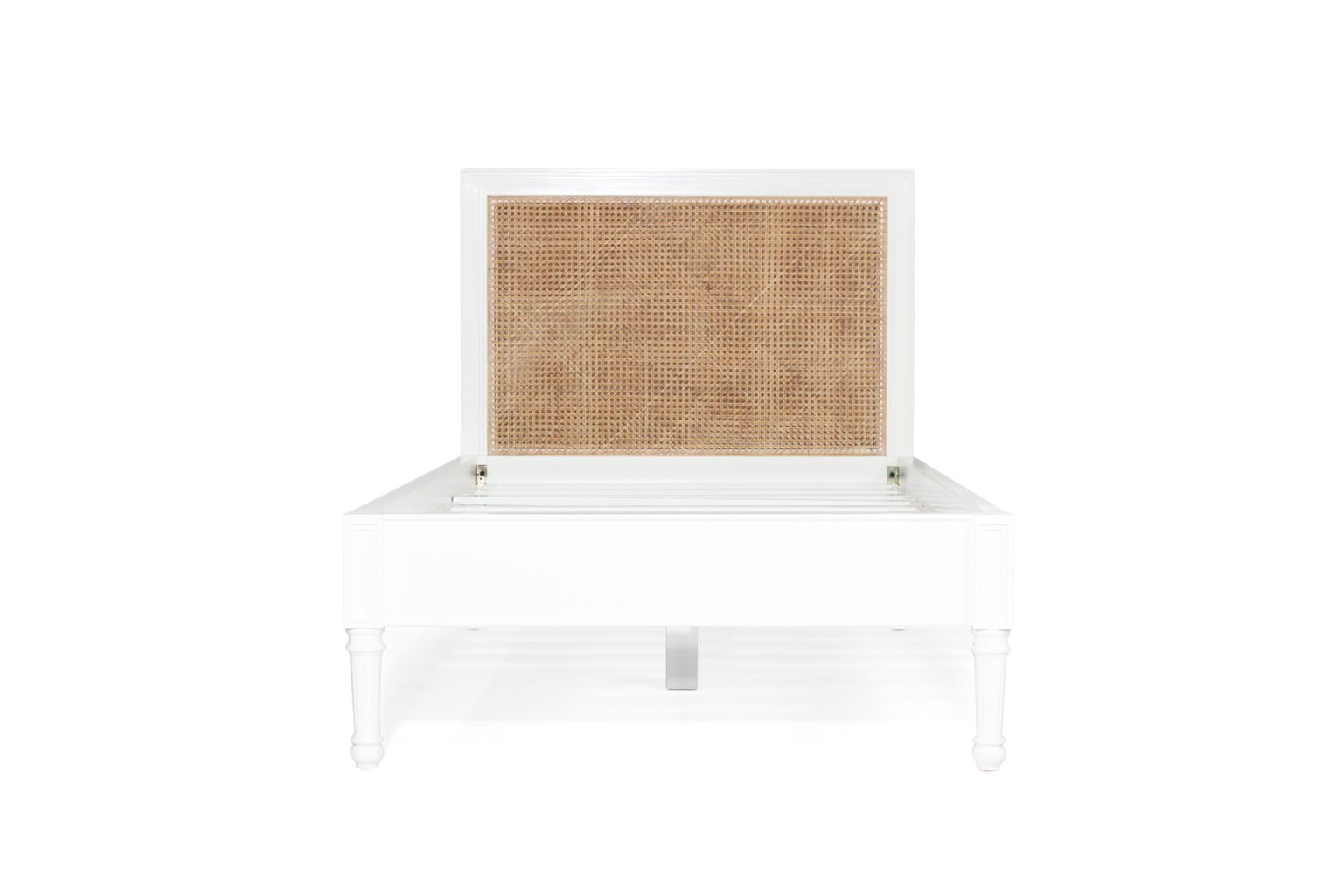 Hamilton Cane Bed - King Single Size - Low End - White - Abide Interiors