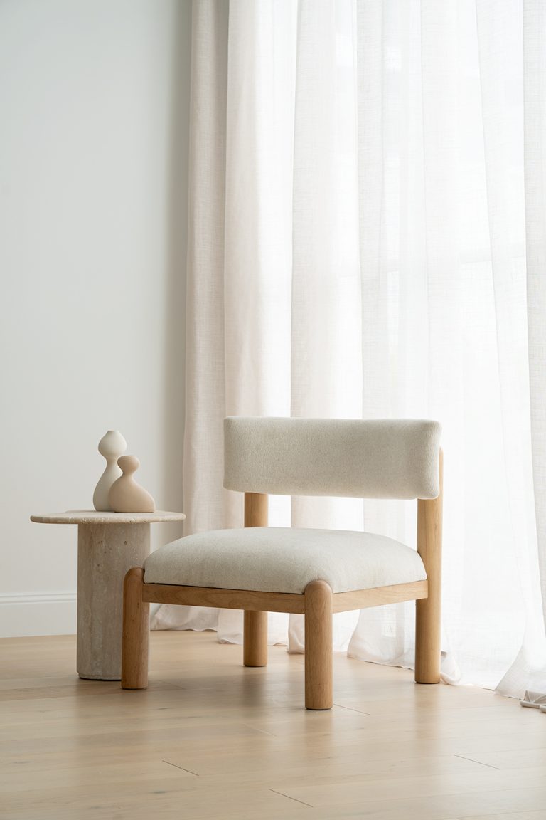 Geo Travertine Organic Side Table - 58cm - Abide Interiors