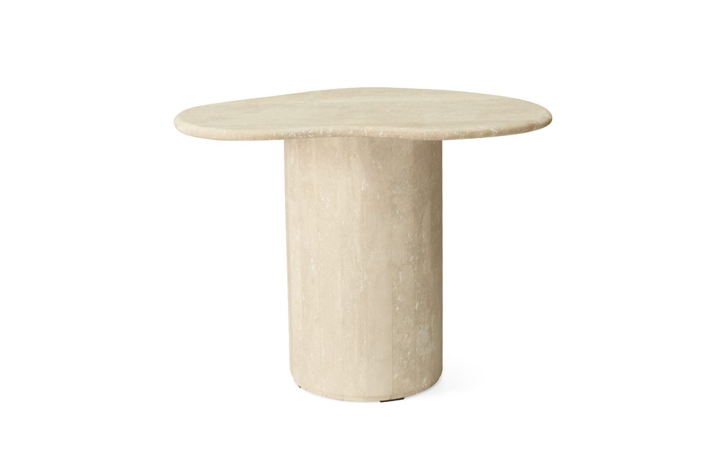 Geo Travertine Organic Side Table - 58cm - Abide Interiors