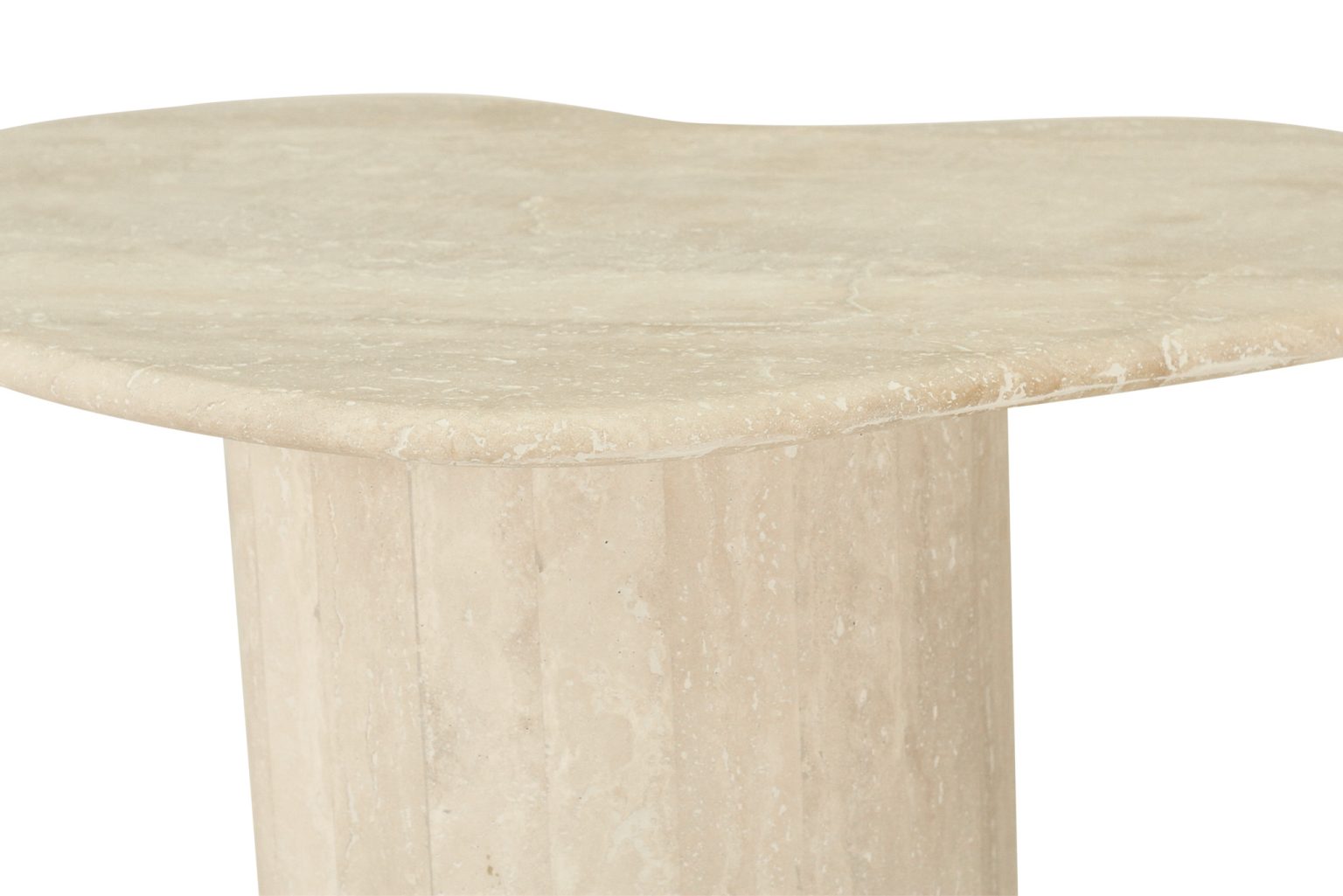 Geo Travertine Organic Side Table - 58cm - Abide Interiors