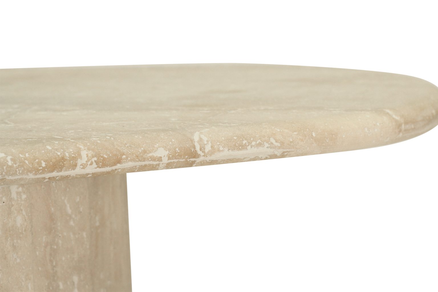 Geo Travertine Organic Side Table - 58cm - Abide Interiors