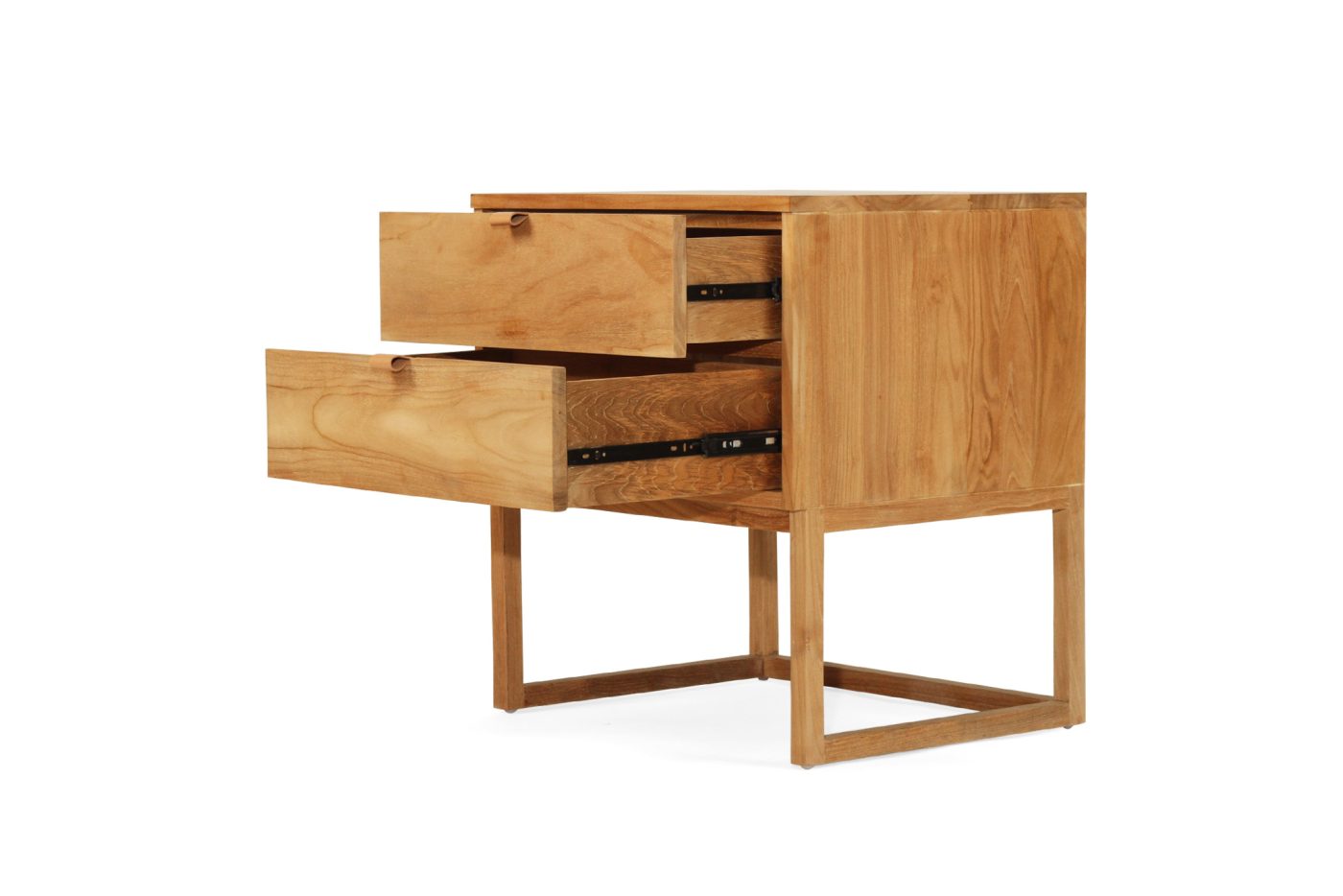 Flynn Bedside Table - 2 Drawer -Natural - Abide Interiors