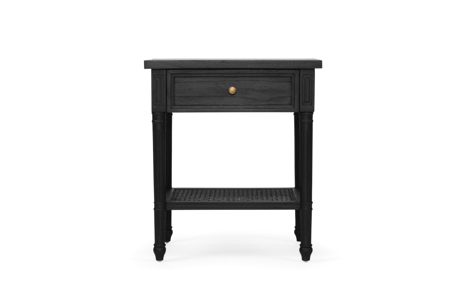 Hamilton Cane Bedside Table - Black - Abide Interiors