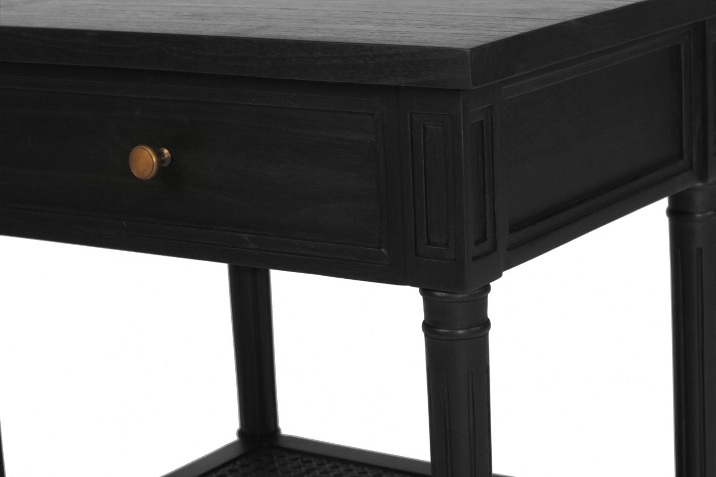 Hamilton Cane Bedside Table - Black - Abide Interiors