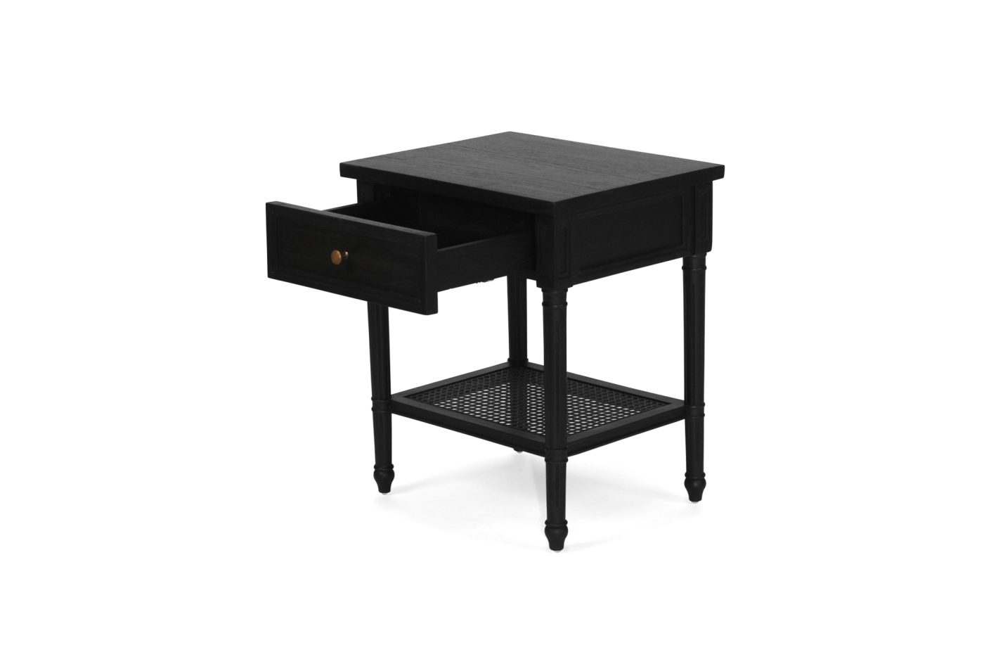 Hamilton Cane Bedside Table - Black - Abide Interiors