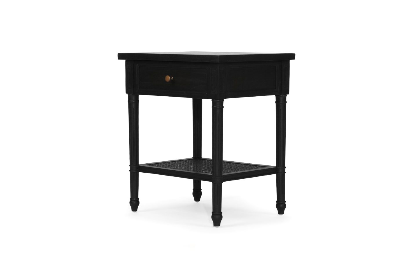 Hamilton Cane Bedside Table - Black - Abide Interiors