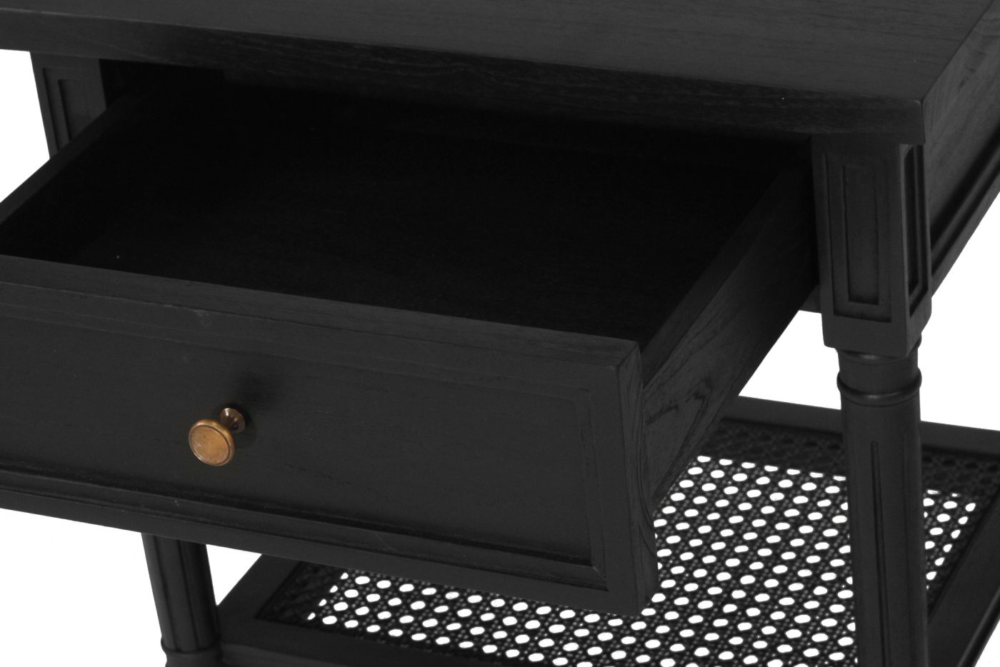 Hamilton Cane Bedside Table - Black - Abide Interiors