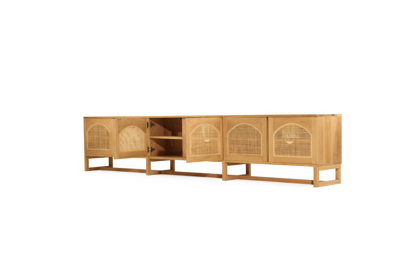 Clovelly Entertainment Unit - Six Door - Arch Windows - Natural - Abide ...