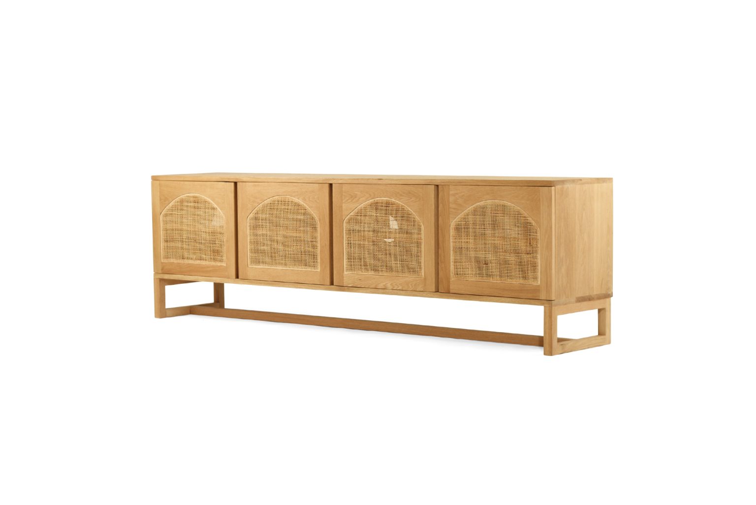 Clovelly Entertainment Unit - Four Door - Arch Windows - Natural ...