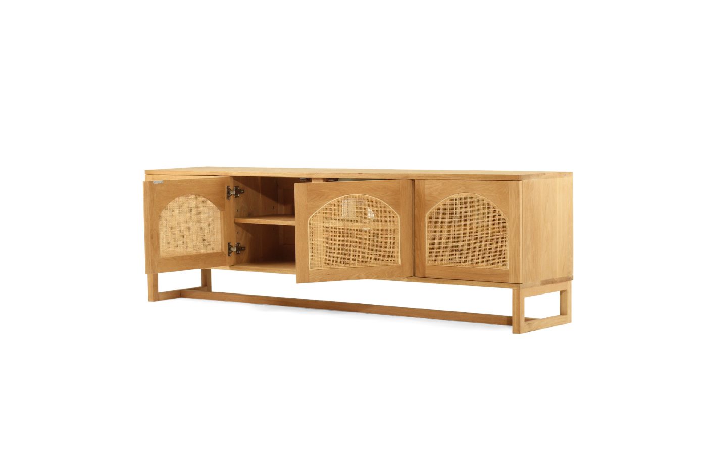 Clovelly Entertainment Unit - Four Door - Arch Windows - Natural ...