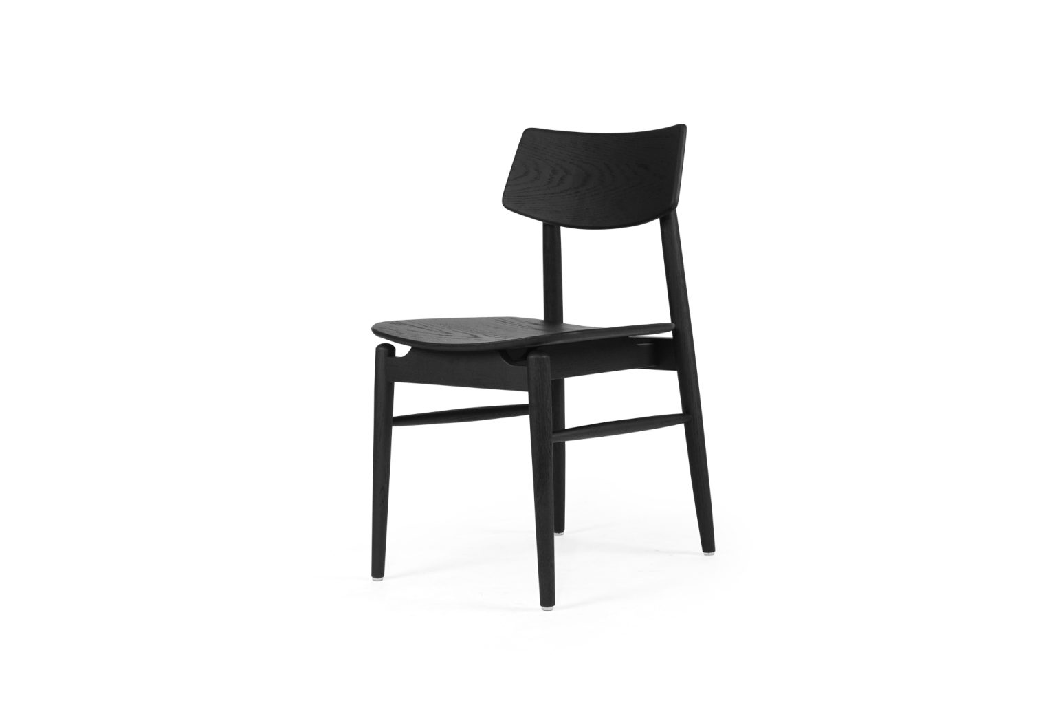 Harlow Dining Chair - Black with Timber Seat - Abide Interiors