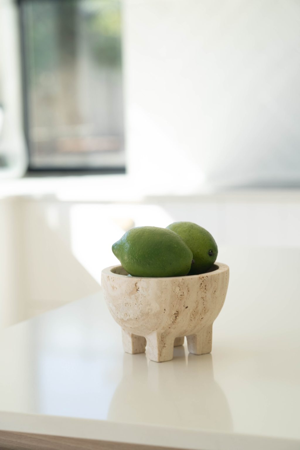 Jillian Four Leg Bowl - Travertine - Abide Interiors