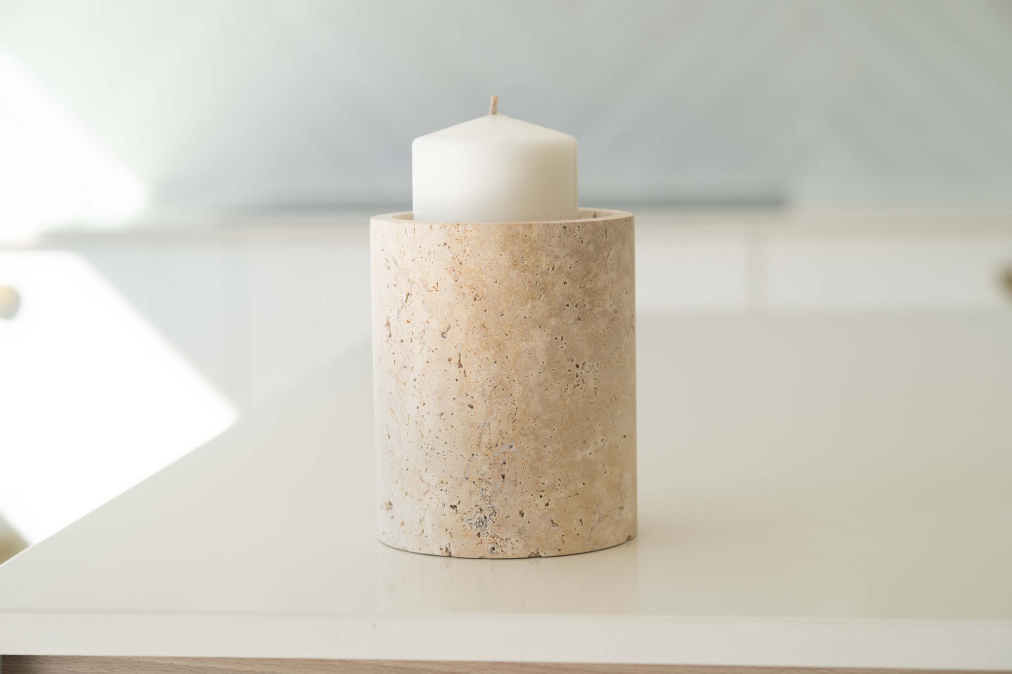 Jillian Vase - Travertine - Abide Interiors