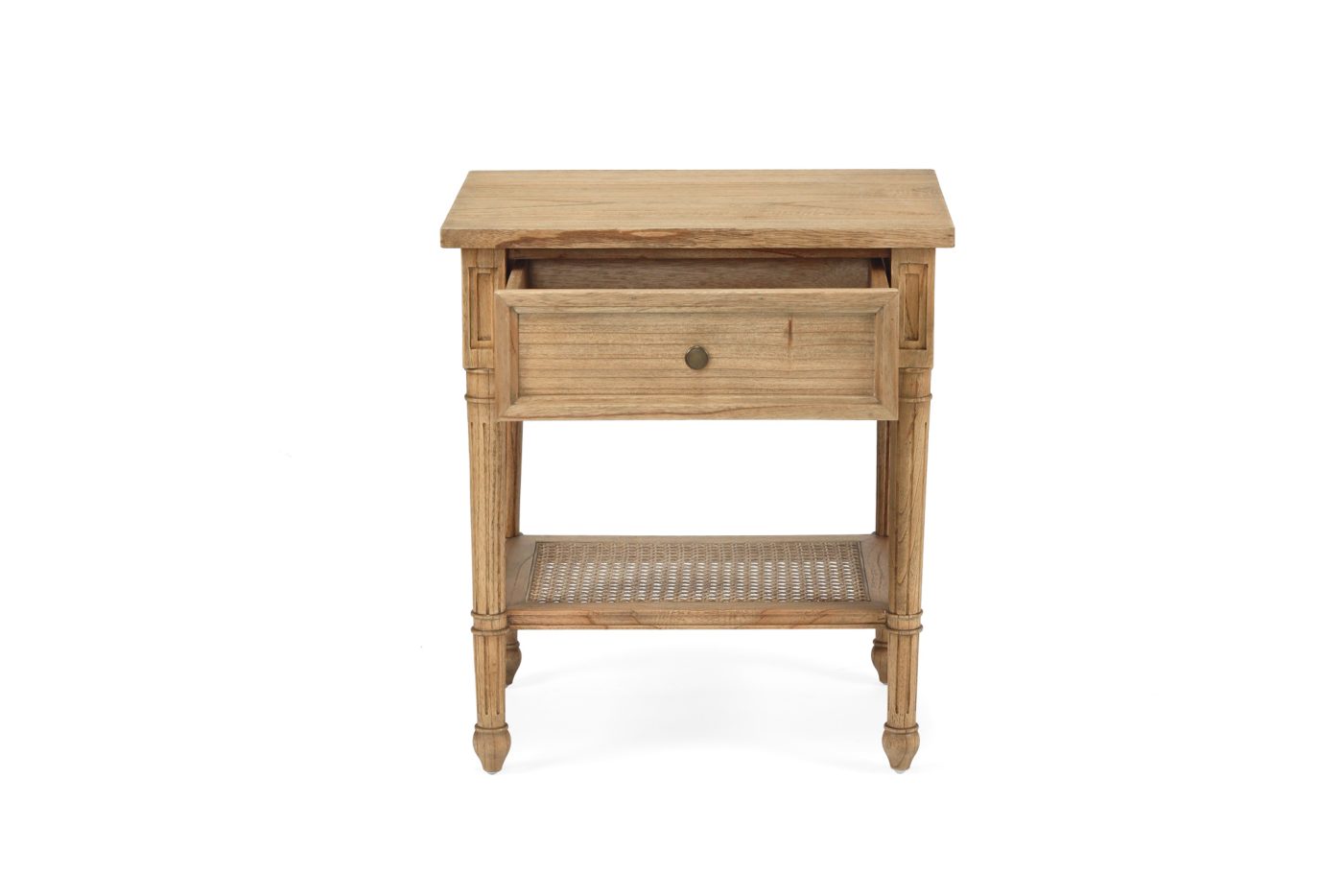 Hamilton Cane Bedside Table - Weathered Oak - Abide Interiors